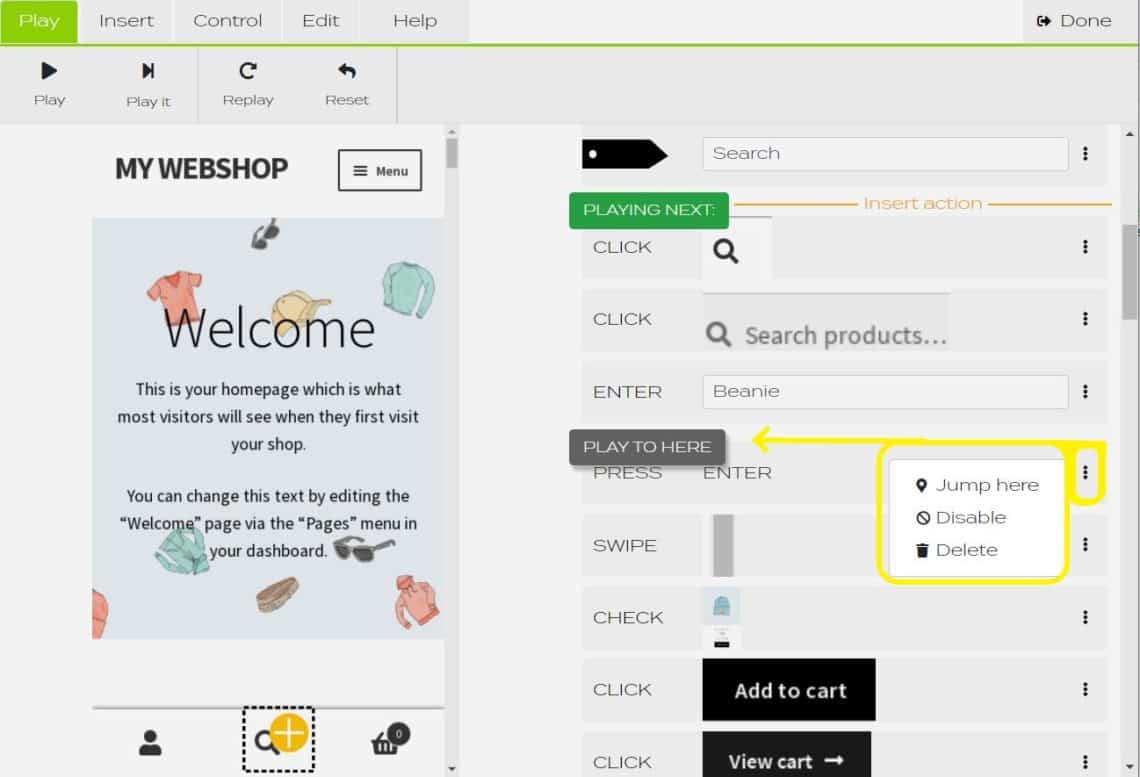 Editor Elements – Testup