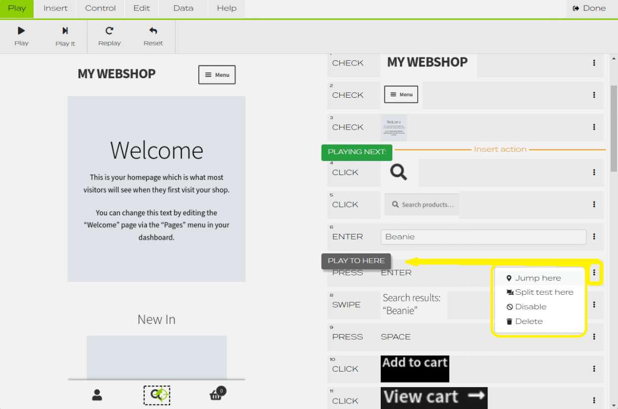 Editor Elements – testup.io